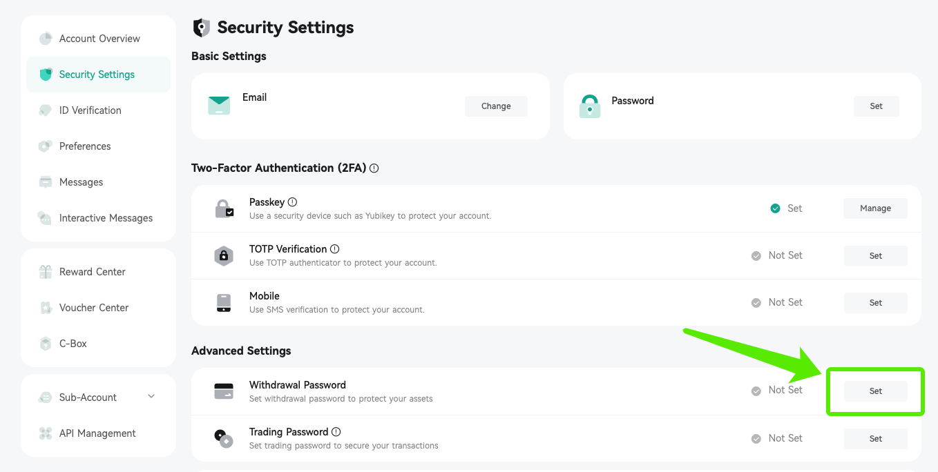 How to Set and Manage Withdrawal Password – CoinEx Help Center
